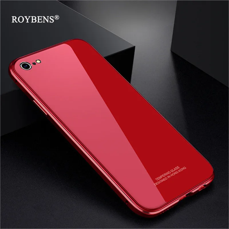For iphone 6 6S Phone Case Tempered Glass + Plating PC + Metal Bumper 3 ...