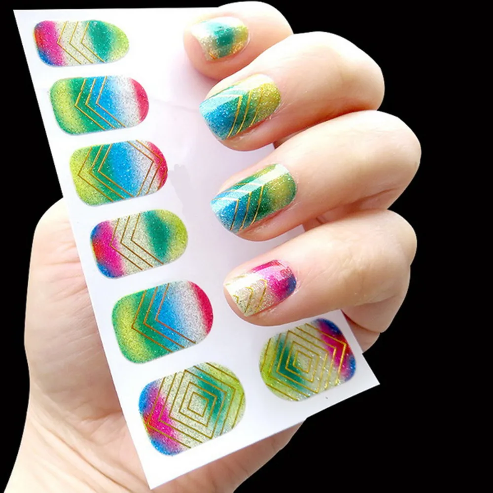 Paper Glitter Nail Art Stickers Decoration Stickers Stamp Multicolor ...
