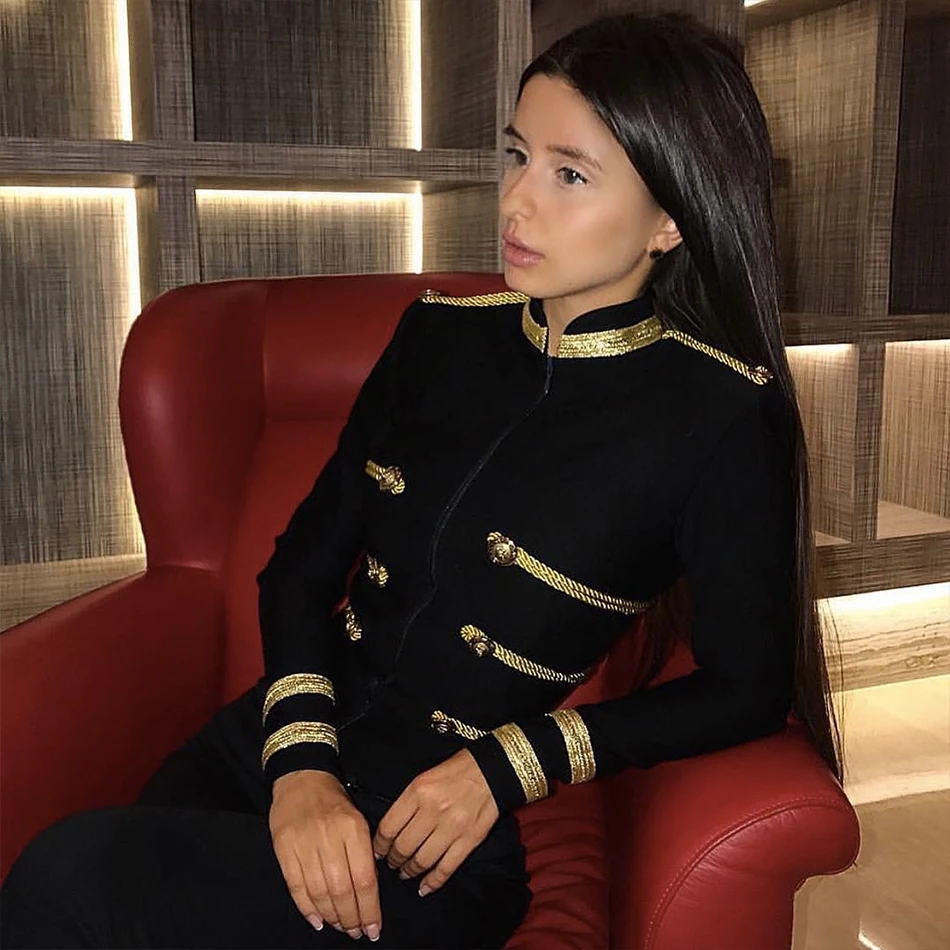 Adyce 2019 New Spring Women Slim Trench Coats Sexy Black Color Front