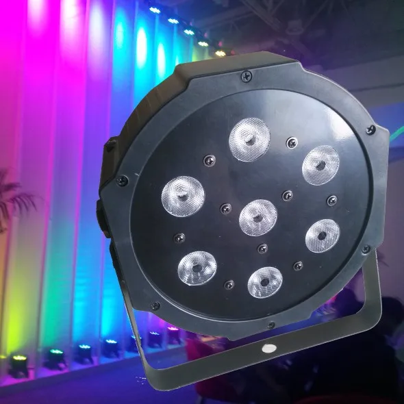 20 ชิ้น/ล็อต, flat LED par 7x9 W 3in1 triple RGB Slim LED Par แสงมินิดี ...