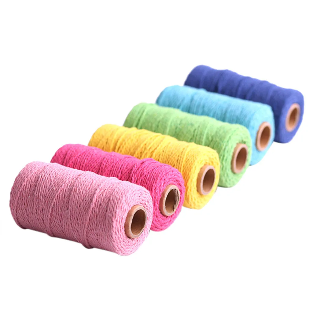 Colored cotton rope 100m Long/100Yard Pure Cotton Twisted Cord Rope ...