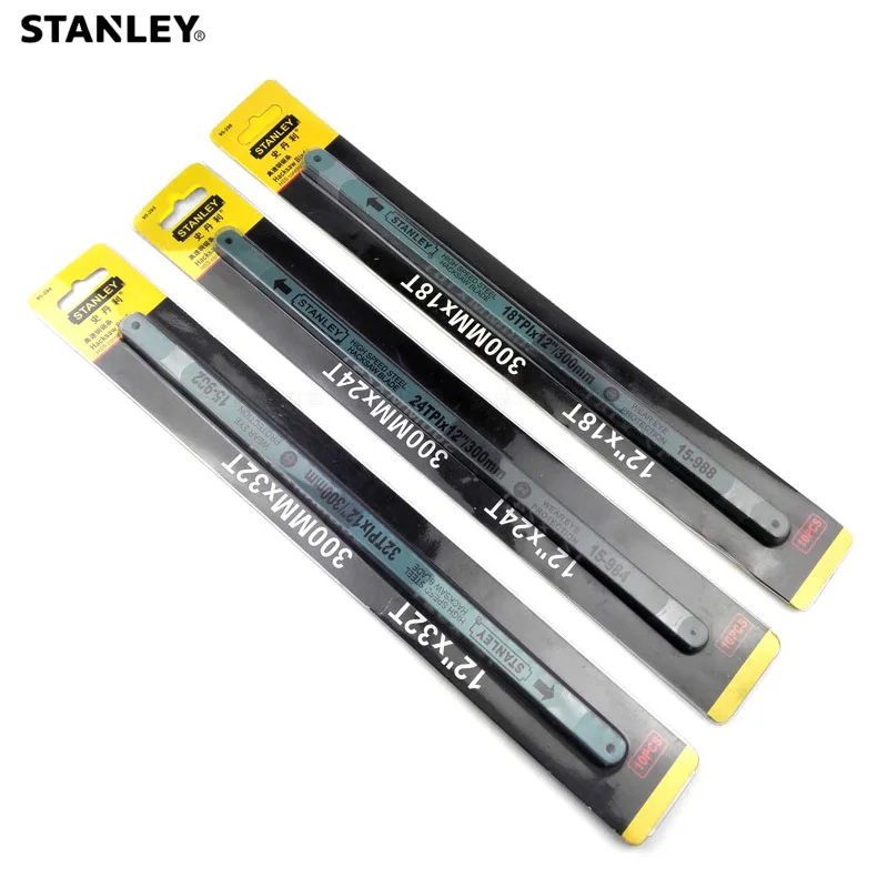 Stanley 10-piece 12 inch 18tpi 24tpi 32tpi hand hacksaw blades high ...