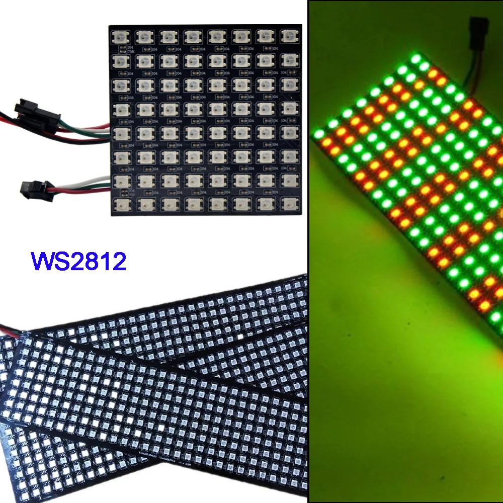 8*8/16*16/8*32 пикселей WS2812B панельный экран DC5V полноцветный 256 ...