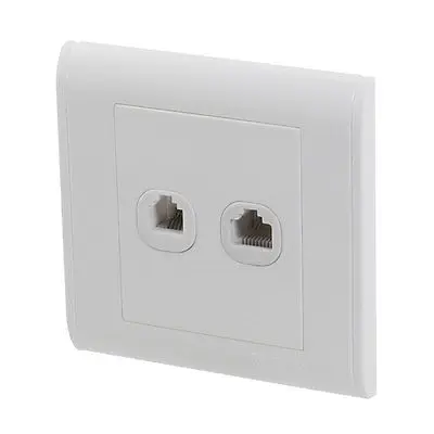 250V 10A RJ11 Telephone RJ45 Network Socket Double Outlet Wall Plate ...