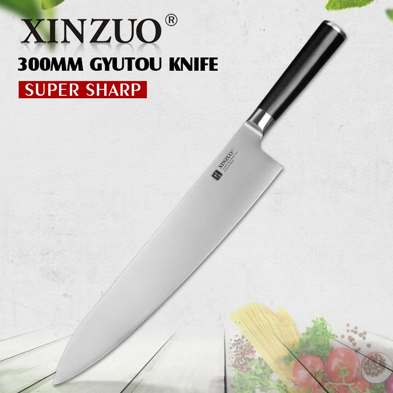 Xinzuo 12 Inch Butcher Knife 3-layer 440c Clad Steel Chef Knife Kitchen ...