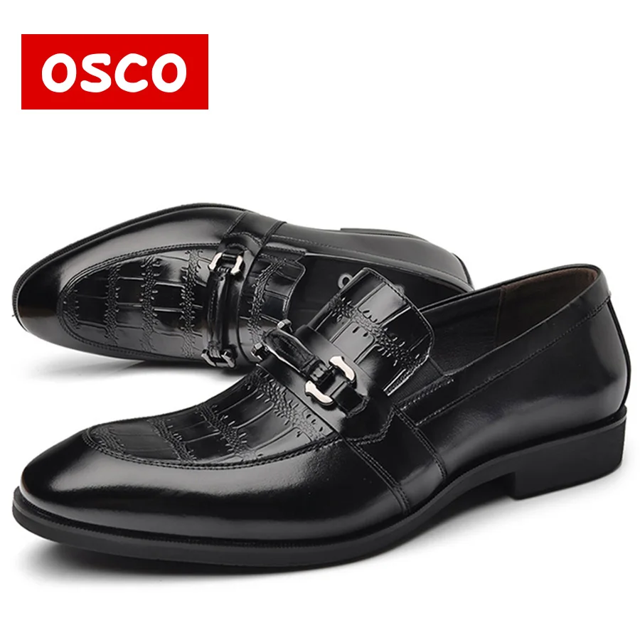 มาใหม่ยี่ห้อOSCOที่มีคุณภาพสูงชุดหนังแท้รองเท้าชายแฟชั่นธุรกิจO Xfords ...