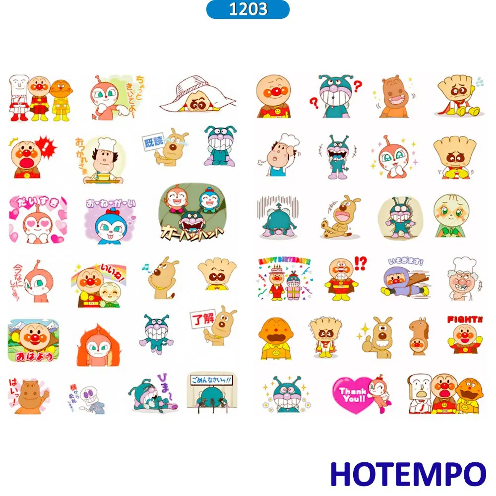 Anime Superman Anpanman Cute Stickers for Girl Children Kids Gift DIY ...