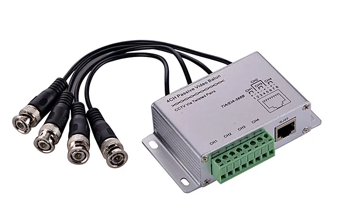 CCTV 4CH Passive Video BNC to UTP RJ45 Coax Adapter Camera DVR Balun ...