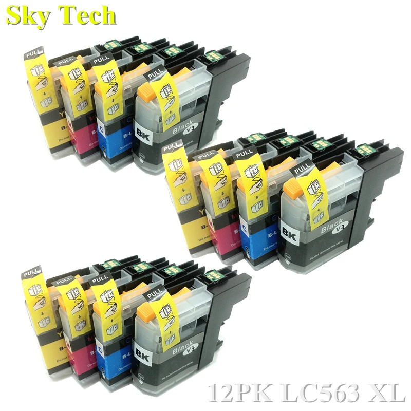 12-Pieces-Compatible-Ink-cartridge-For-Brother-LC563XL-For-Brother-MFC ...