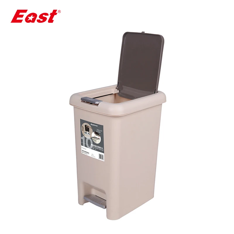 East 10l Double-cap Dustbin Step Garbage Can Room Trash Can Waste Bins ...