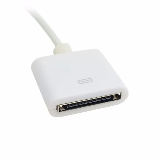 Black & White Dock 30-pin Female To USB 2.0 Female Data Charge 30P ...
