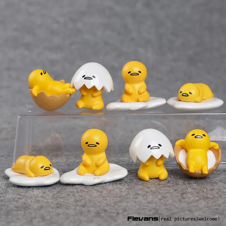 Cute Lovely Gudetama PVC Figures Toys Gudetama Mini Dolls with Keychain ...