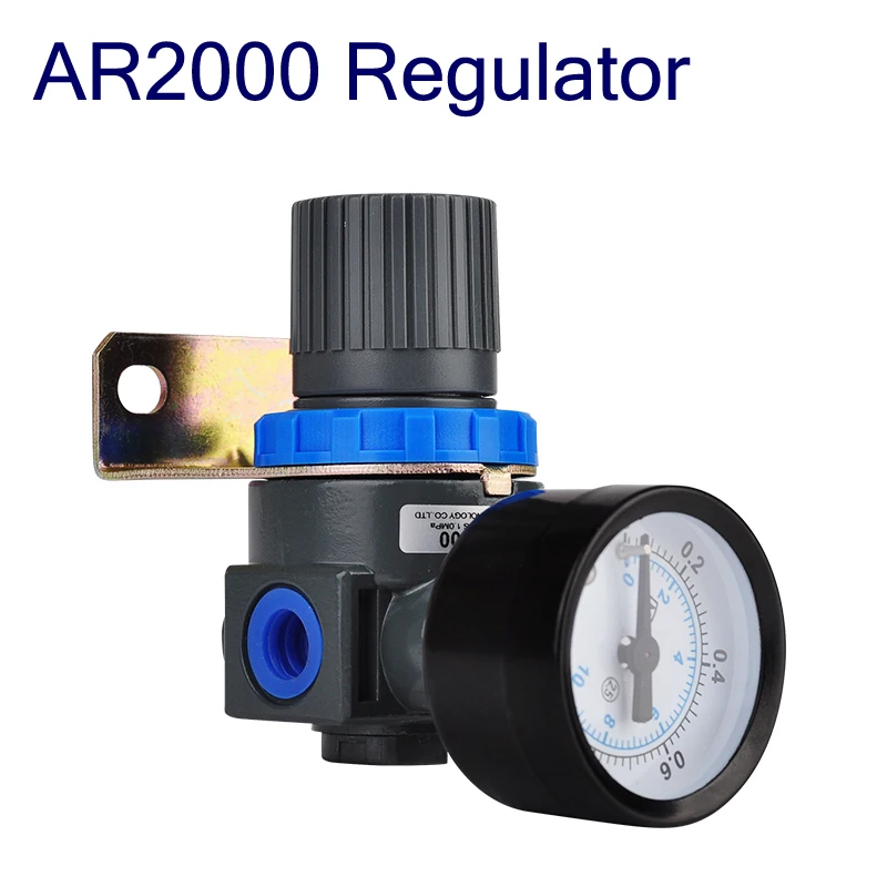 Válvula reguladora de presión de compresor de aire AR2000 G1/4 '', válvula reguladora de alivio ...