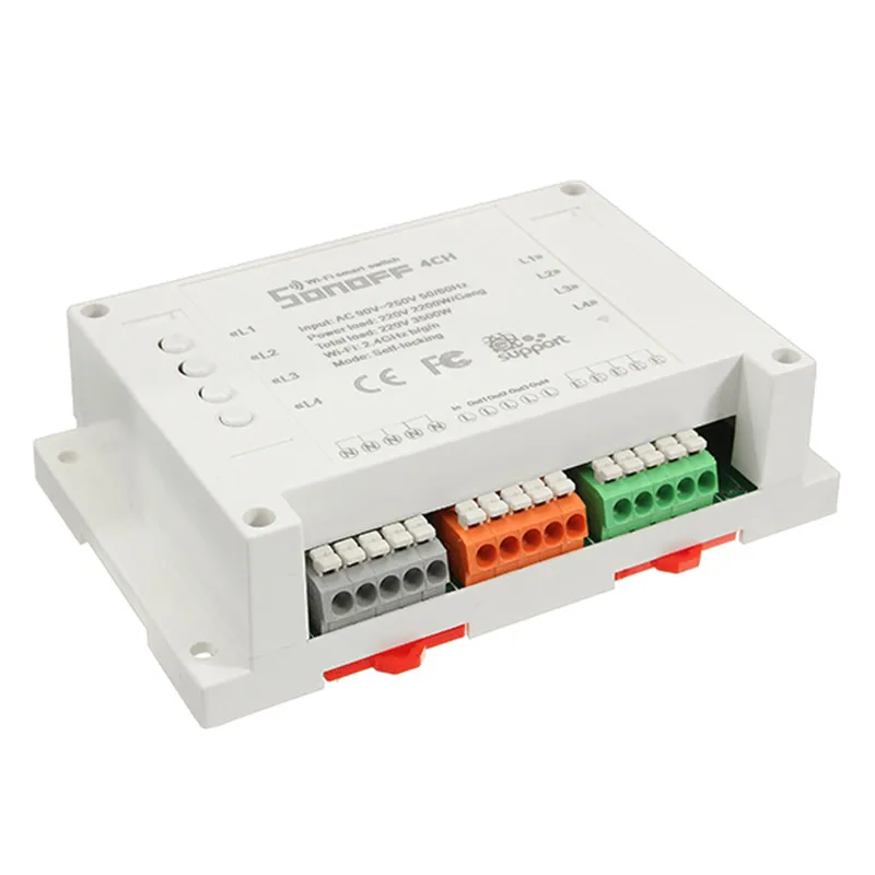 SONOFF 4CH 4 Channel Mounting Wireless Switch Remote Control Din Rail ...