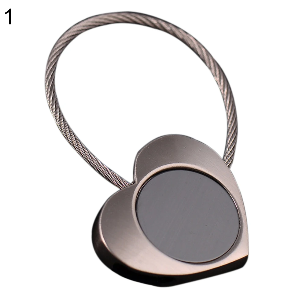 Hexagram Star Heart Steel Wire Rope Ring Keychain Keyring Home Car Key ...