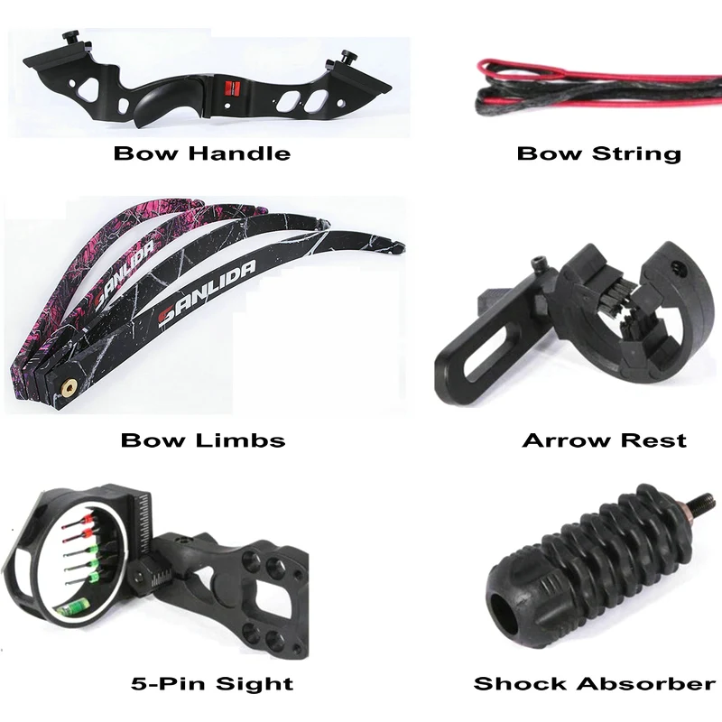 60inch 35-45LBS Recurve Bow Camouflage Professionl Takedown Bow ...