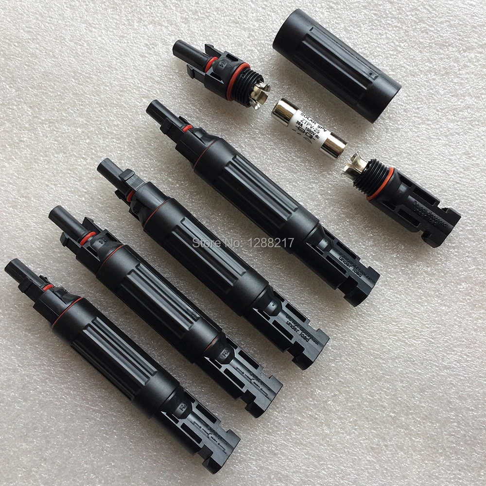 50 штук 20A/30A предохранитель MC4 разъем с защитой 1000 В постоянного тока мужчина к Fem PV ...