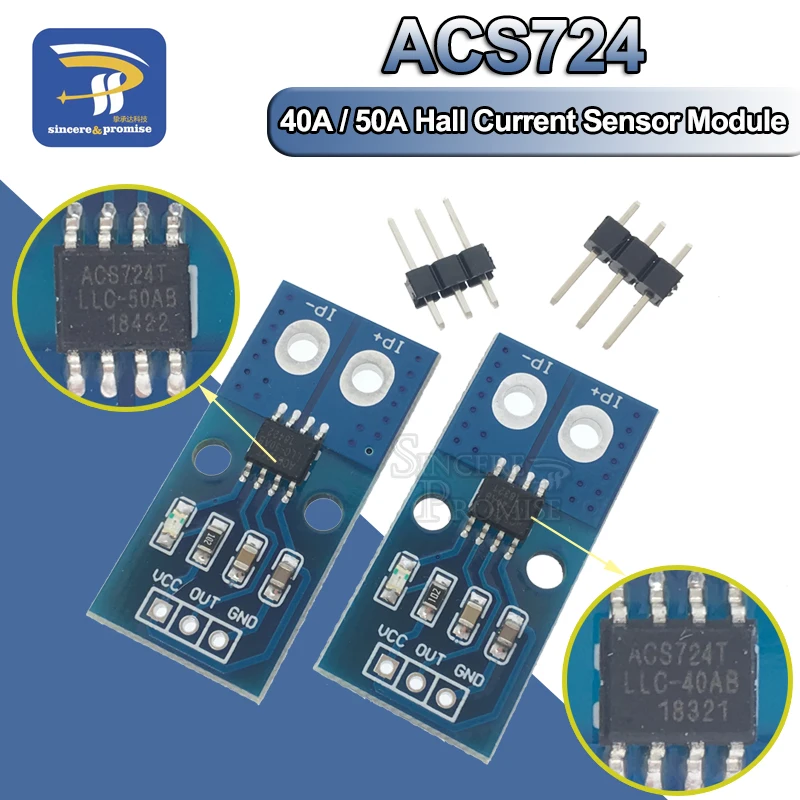 1PCS-NEW-40A-50A-5V-Hall-Current-Sensor-Module-ACS724-Model-For-Arduino ...