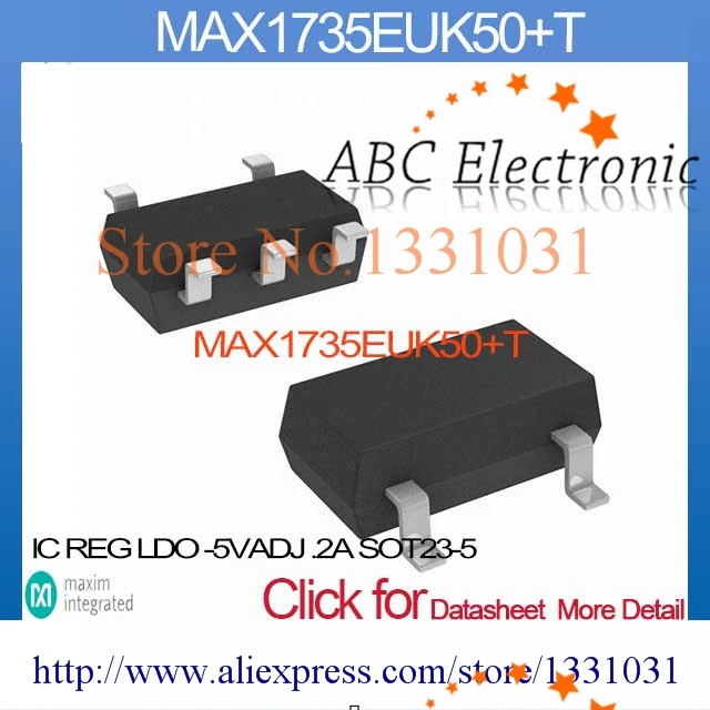 MAX1735EUK50-T-IC-REG-LDO-5V-ADJ-2A-SOT23-5-MAX1735EUK50-1735-MAX1735 ...