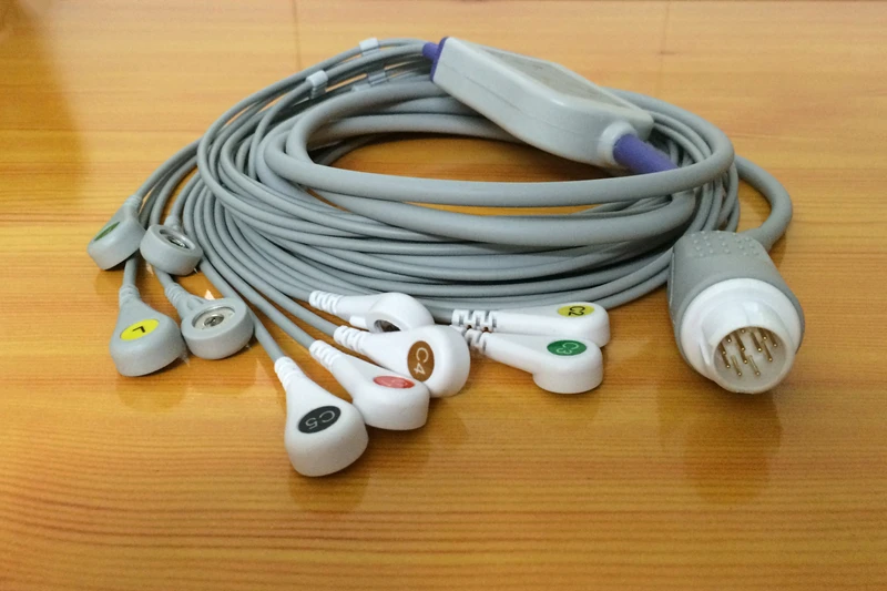 Mindray 12pin Ecg/ekg Cable For Defibrillator, 10 Leads Snap Aha ...