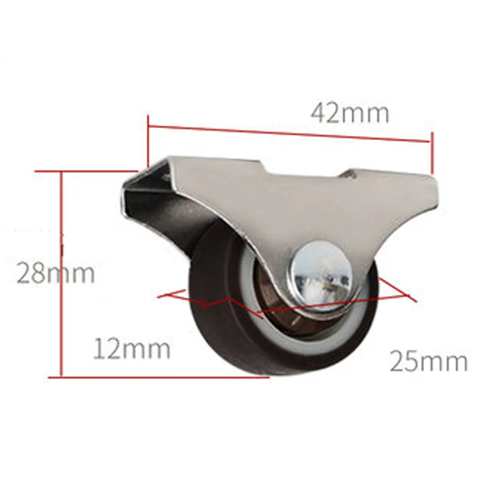 1 Inch/25mm Polyurethane Fixed Castors Casters Wheels -Mini Heavy Duty ...