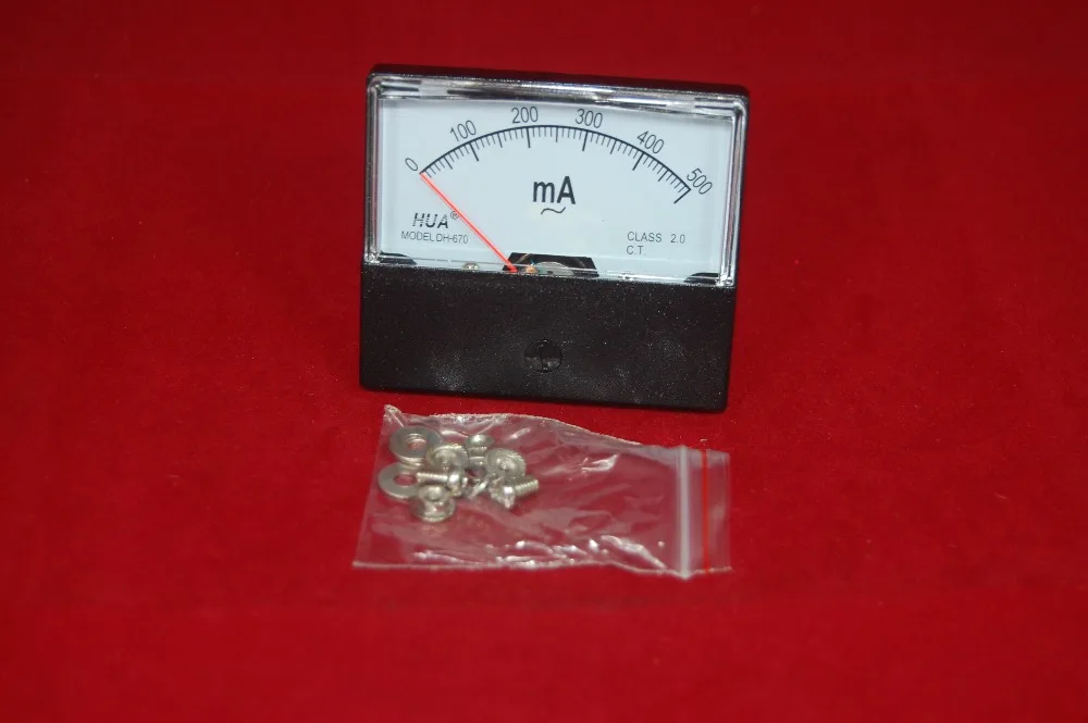 1pc Ac 500ma Analog Ammeter Panel Amp Current Meter 60*70mm 0-500ma Ac ...