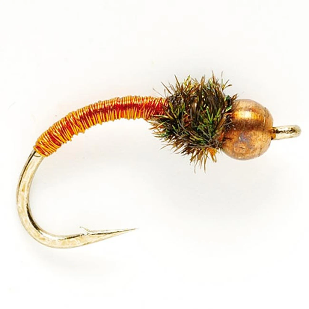 6pcs Aventik Beadhead Braisse Copper Flies Dry Trout Nymph Flies ...