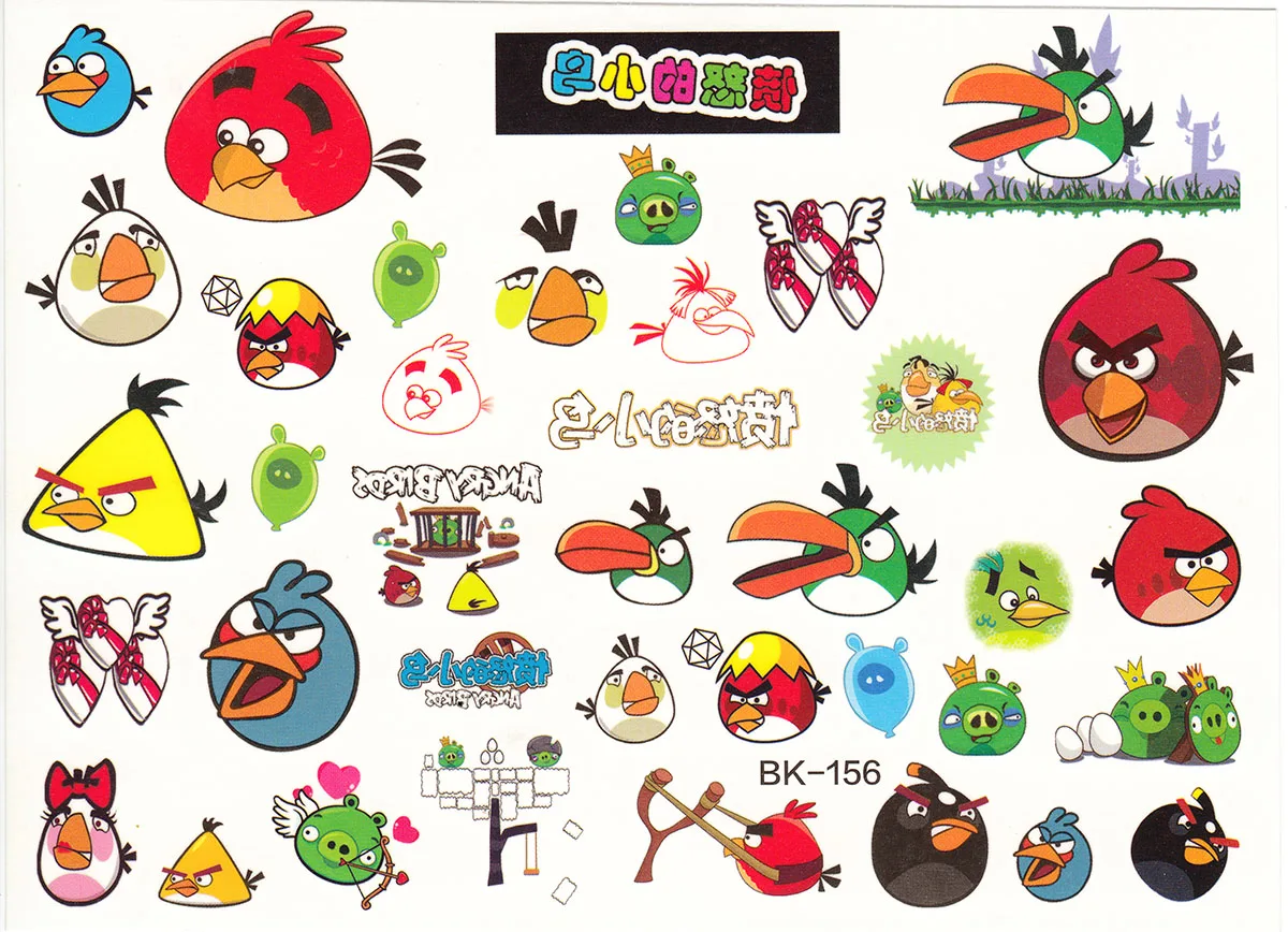 version-of-angry-birds-tattoo-stickers-waterproof-cartoon-children-s ...