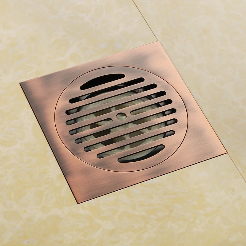High Quality Red Bronze Solid Brass 150 X 150mm Square Anti-odor Floor ...