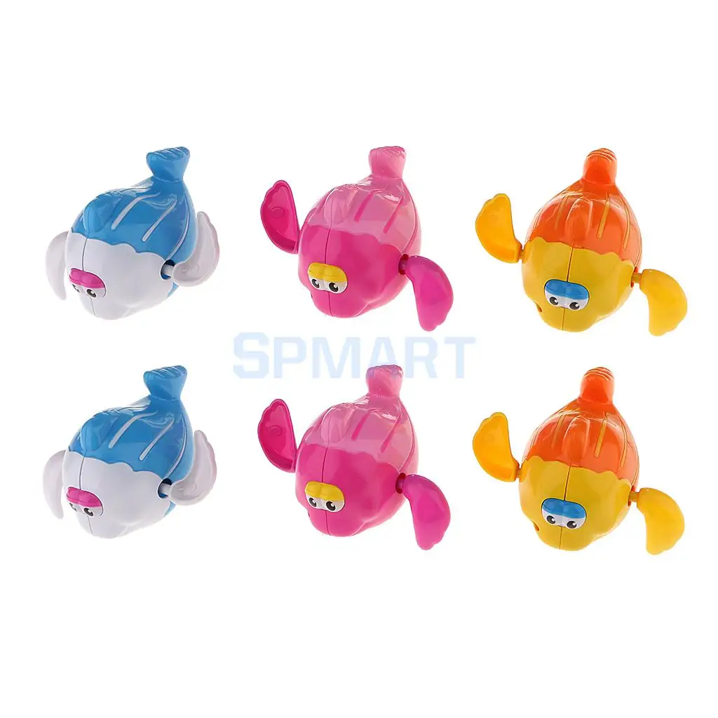 Mini Coloful Fish Wind Up Clockwork Toy for Kids Bathtime Water Bath ...