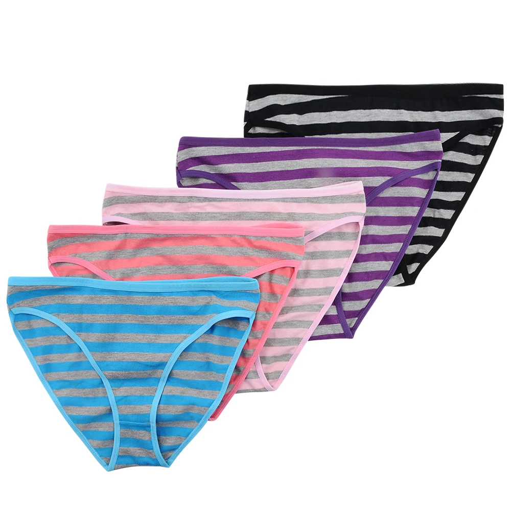 Nightaste Women Cotton French Cut Briefs Panties With Color Stripes