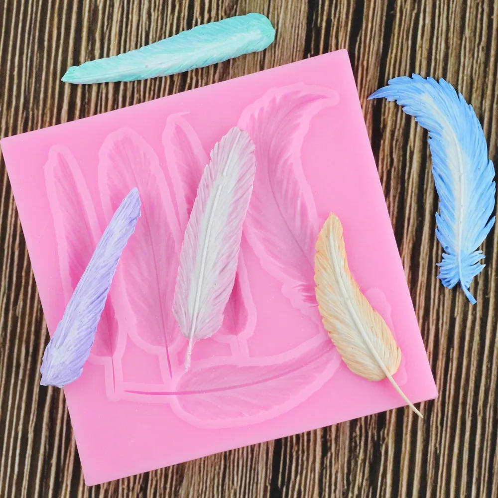 Leaves Feather Shape 3d Craft Relief Chocolate Confectionery Silicone ...