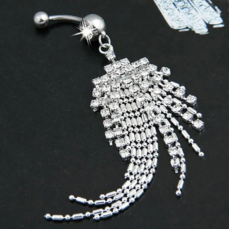Buy New Tassel Navel Piercing Crystal Rhinestone