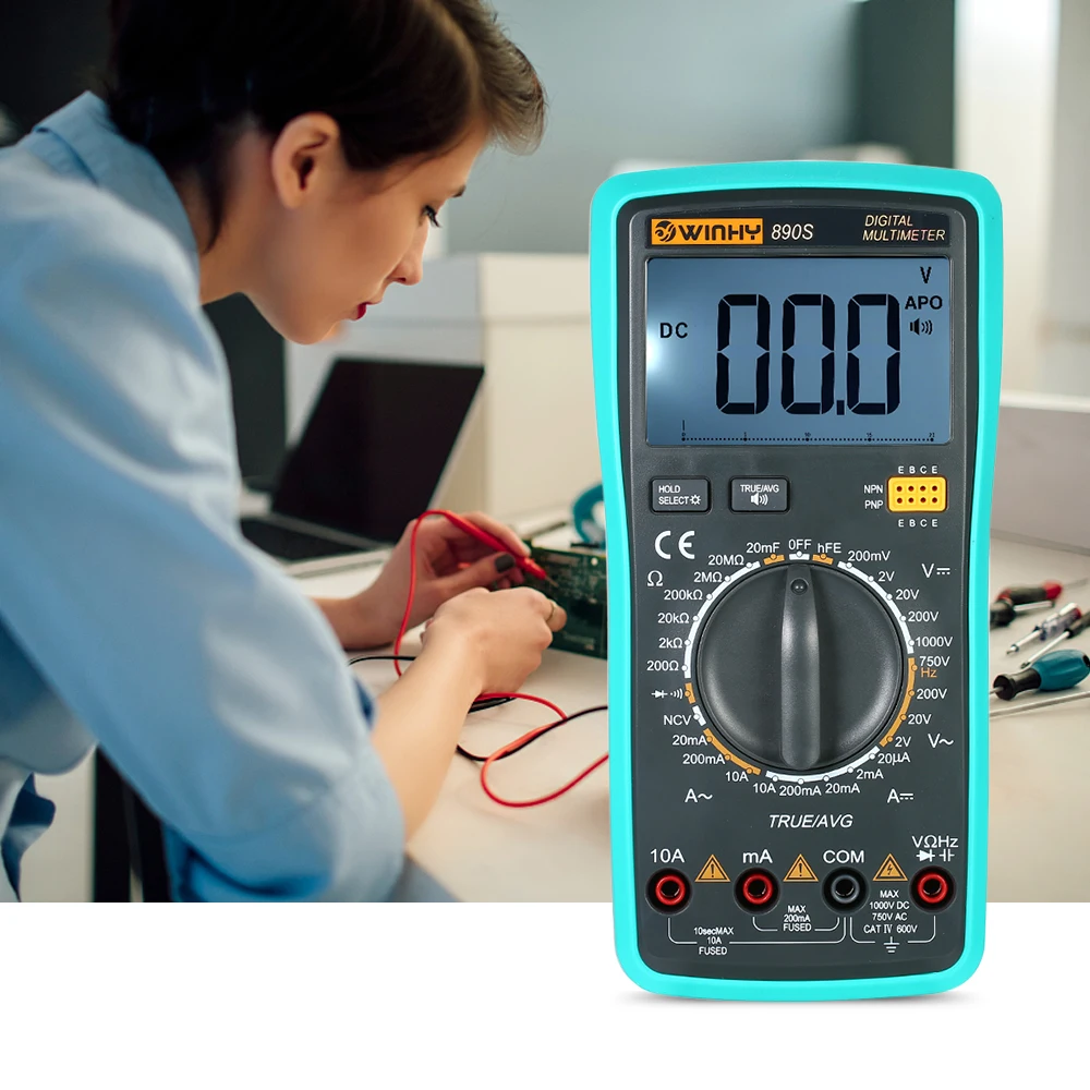 VC890S Multimeter Digital Voice NCV True RMS Digital Multimeter DC/AC ...