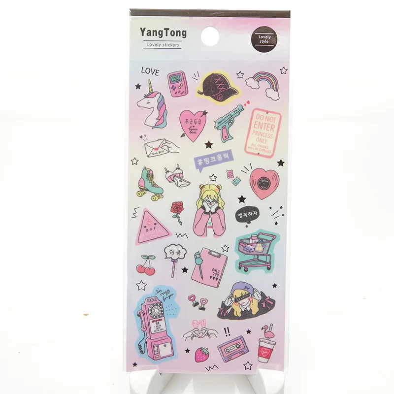 Lovely girl hearts Korean sticker DIY stationery sticker scrapbook DIY ...