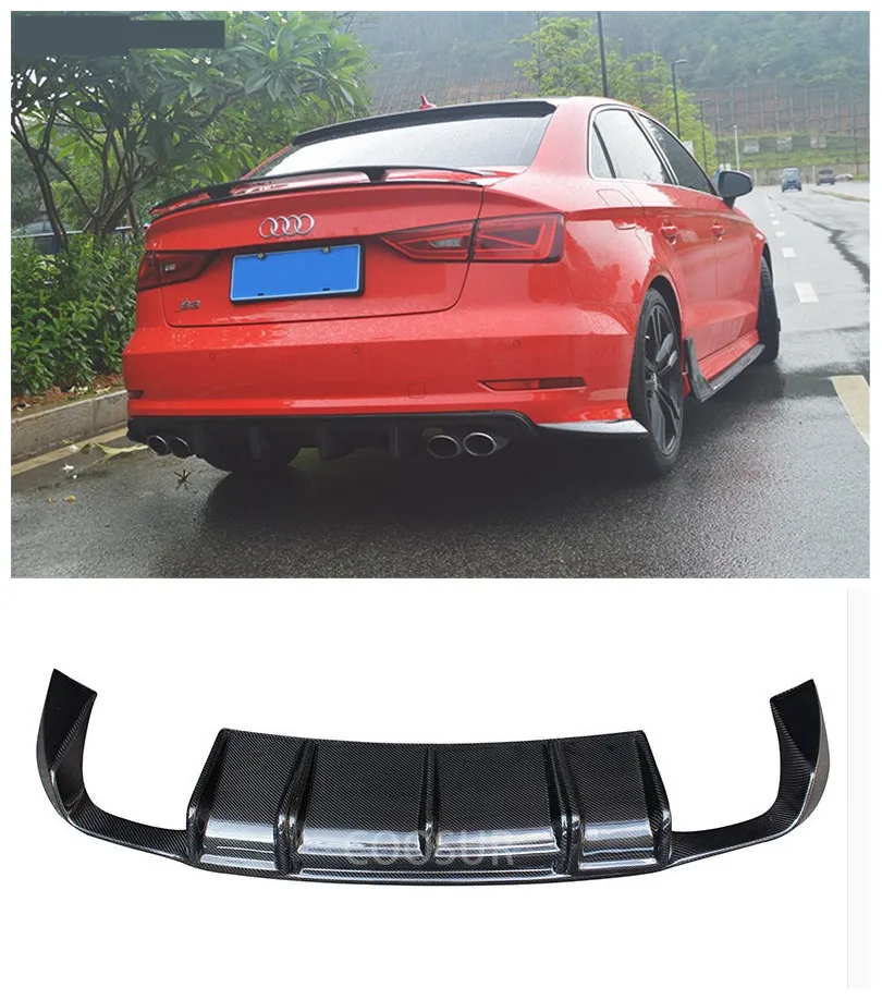 For Audi A3 S3 RS3 2014 2015 2016 2017 Carbon Fiber Rear Lip Spoiler ...