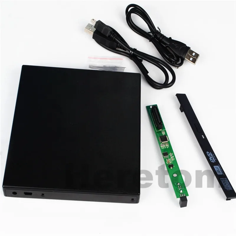 Heretom 12.7mm USB 2.0 External DVD/CD-ROM Case IDE/ PATA to SATA ...
