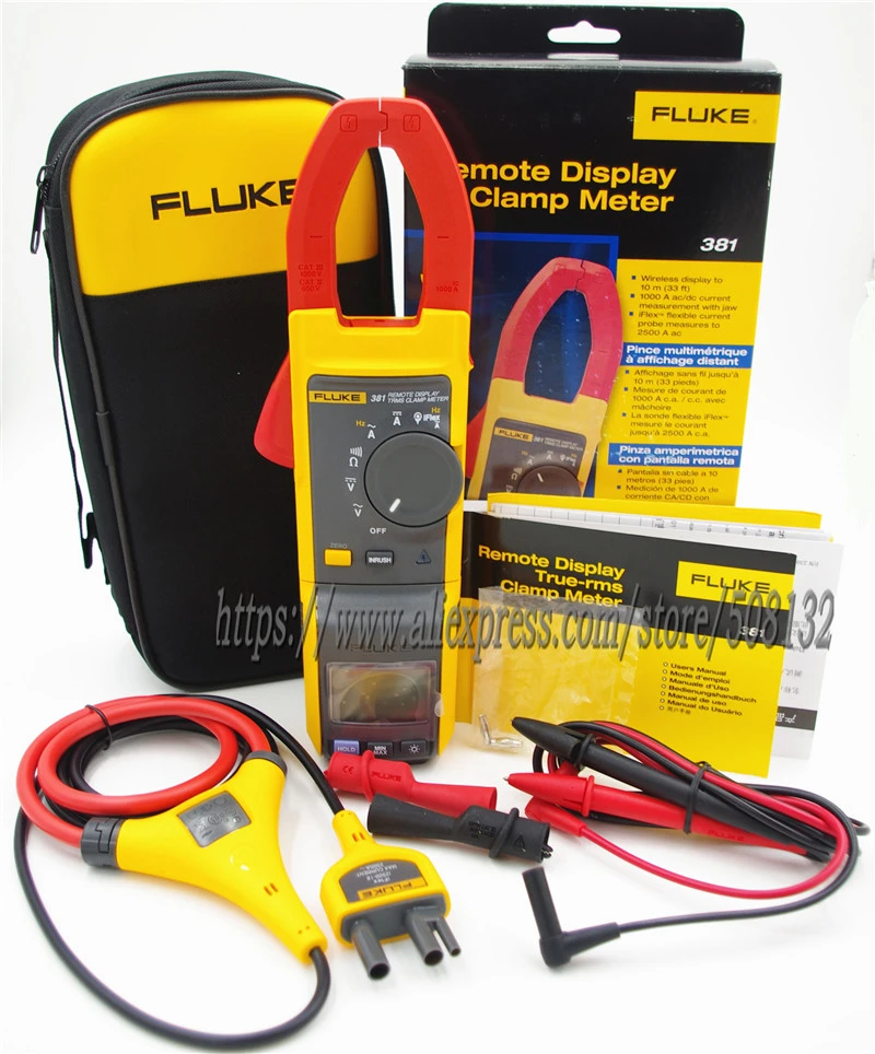 FLUKE 381 Remote Display True RMS AC/DC 2500A AC Clamp Meter with iFlex