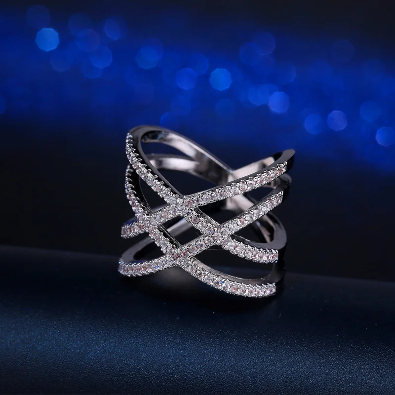 CWWZircons нежная X в сочетании микро проложить кубического циркония кольцо для большого пальца ...