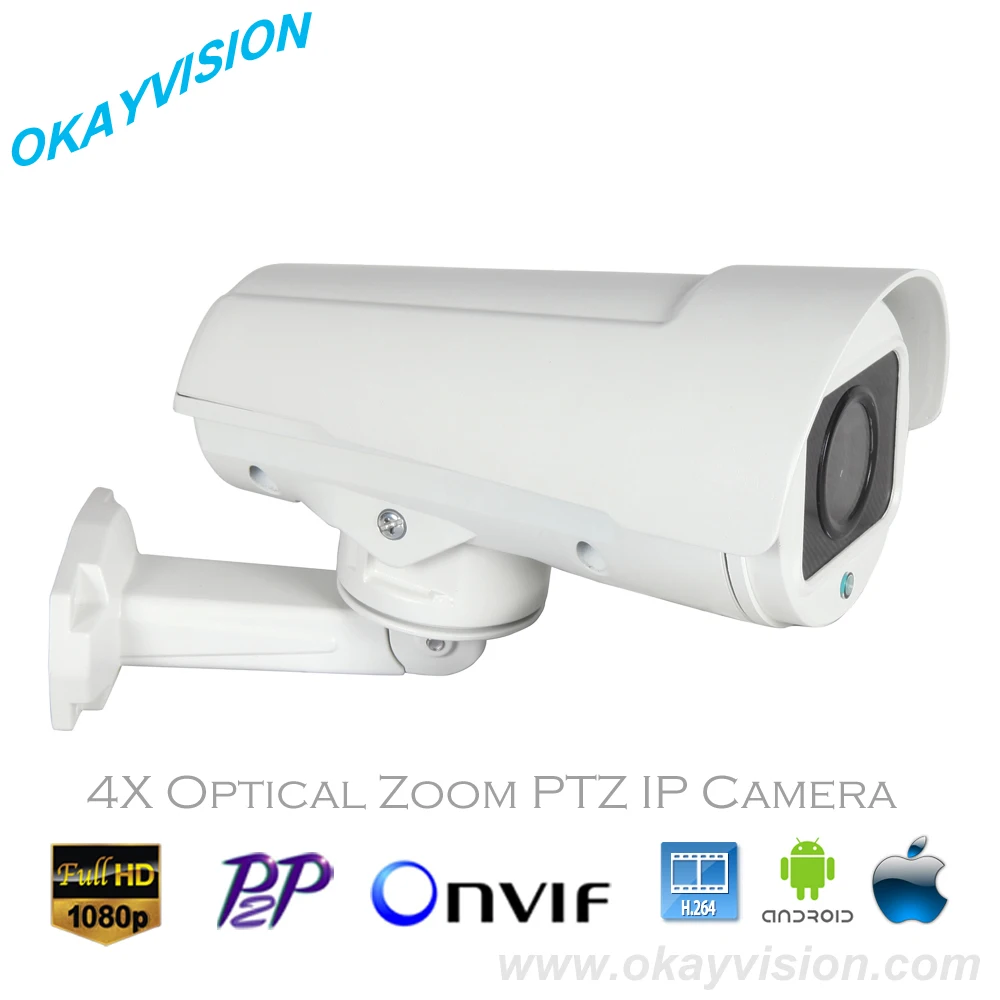 PTZ Bullet Camera 4X Motorized Zoom 2.8 12mm Lens Full HD 1080P 2.0MP ...