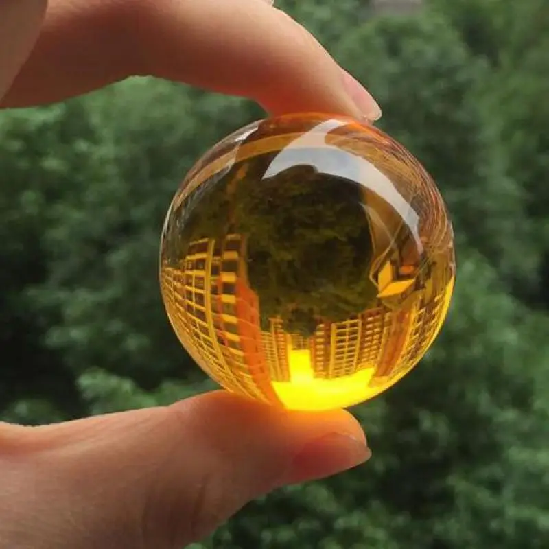 50 mm yellow Rare Natural Black Obsidian Sphere Large Crystal Ball ...
