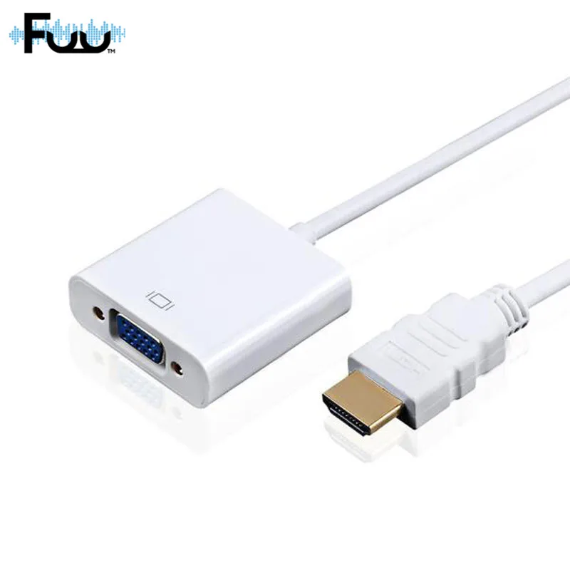 HDMI to VGA Adapter Converter analog to digital Audio Ouput for Monitor ...