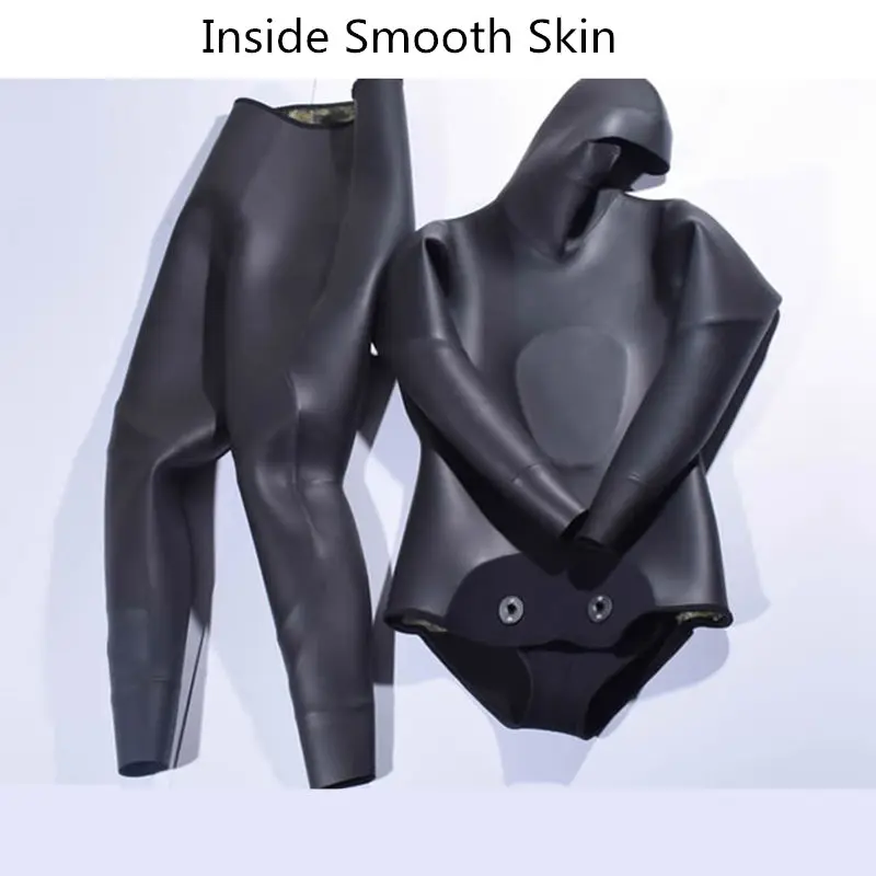 Hisea Men 7MM Neoprene Diving Suit Inside Smooth Skin Two-piece Split ...