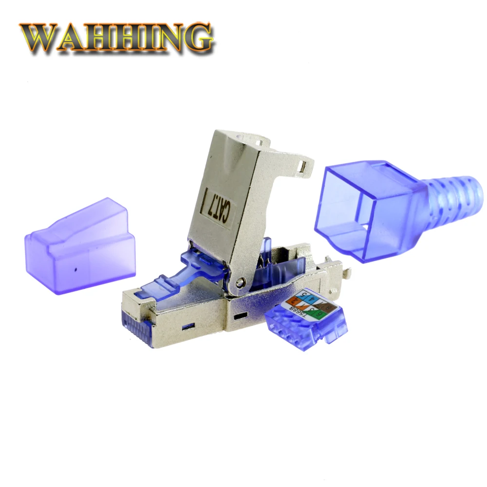 Cat7 Ethernet Rj45connector Shielded Crystal Head Reusable Type Plug ...