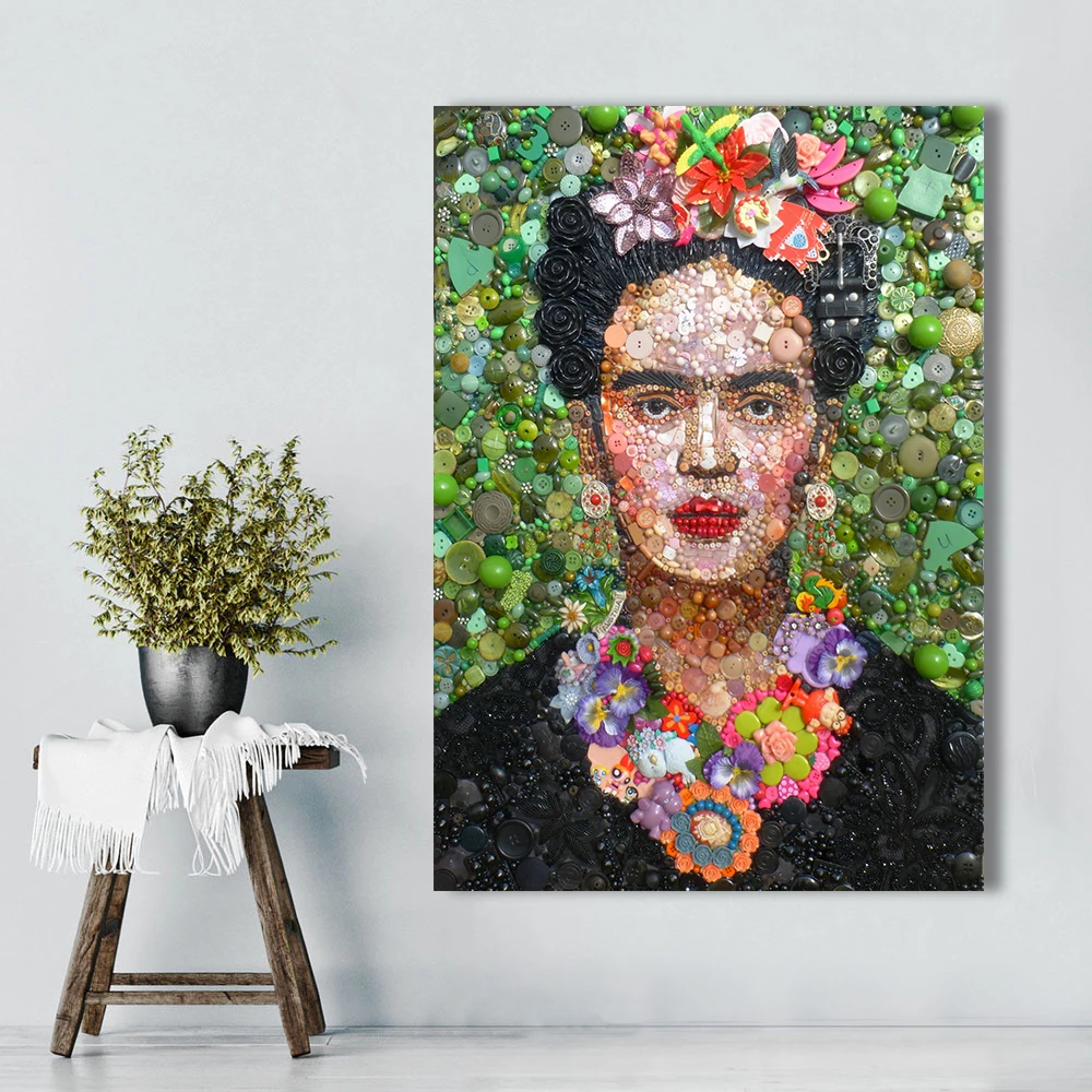 Frida Kahlo Flowers Figure Wall Posters Pictures Hd Canvas Oil ...