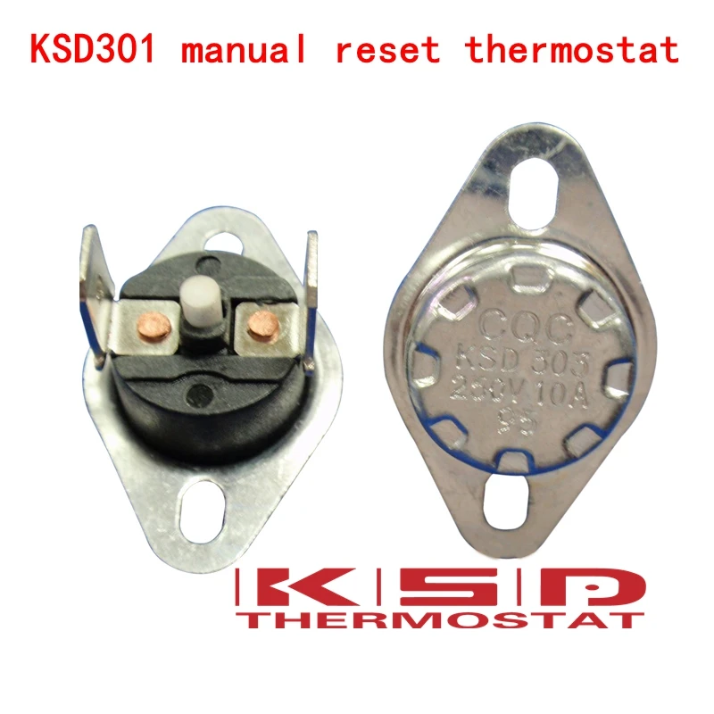 5pcs KSD301/KSD303 95C 95 Degrees Celsius Manual reset Thermostat ...