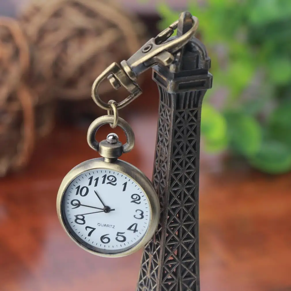 OUTAD 1pcs Bronze Quartz Vintage Pocket Watch Movement Keychain Keyring ...