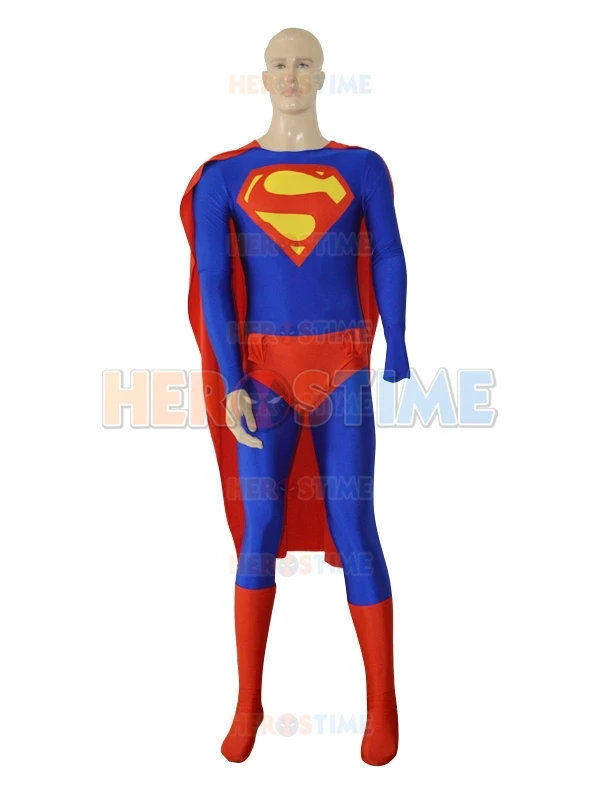 New Classic Superman Costume Red And Blue Lycra Spandex Superman ...