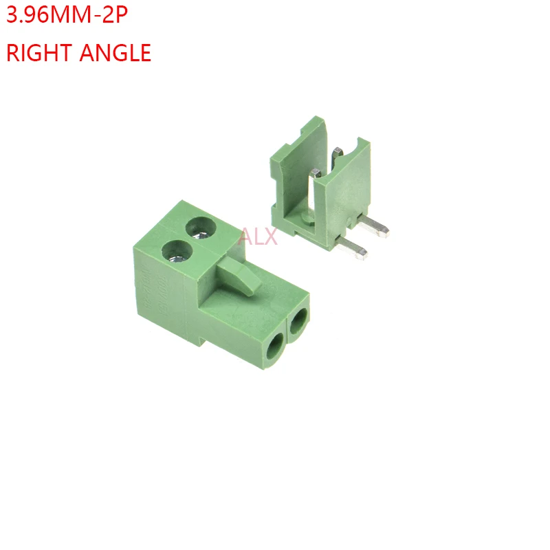 10SETS HT3.96 2pin 3.96MM pitch RIGHT ANGLE pluggable screw terminal ...
