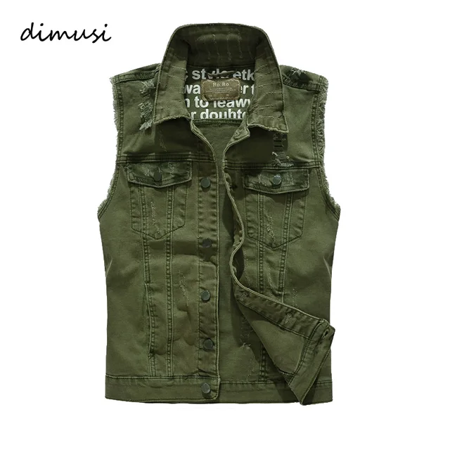 Buy Dimusi Camouflage Men Denim Vest Vintage